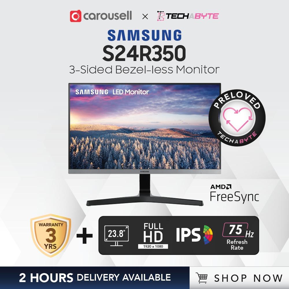 Samsung 24" FHD 3-Sided Bezel-less Monitor (LS24R350), Computers & Tech ...
