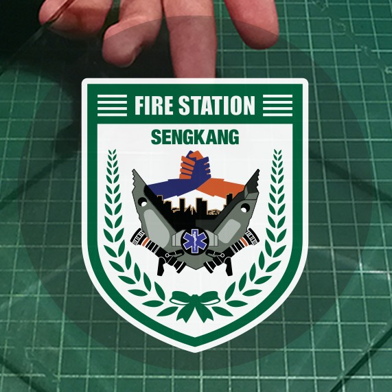 SCDF Sengkang Fire Station Static Cling Car Windscreen Decals . 11cm ...