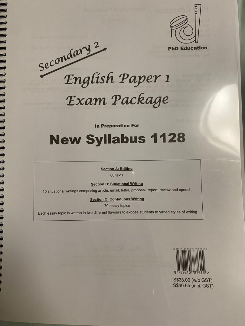 Sec 2 English Paper 1 Exam Package, Hobbies & Toys, Books & Magazines ...