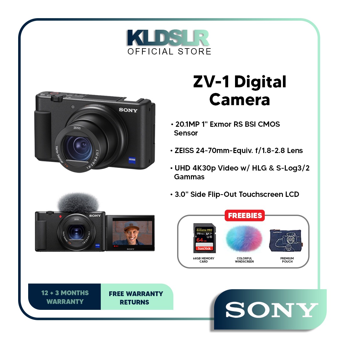 SONY ZV1 FREE CARD 64GB, WINDSHIELD, POUCH (SONY MALAYSIA), Photography ...
