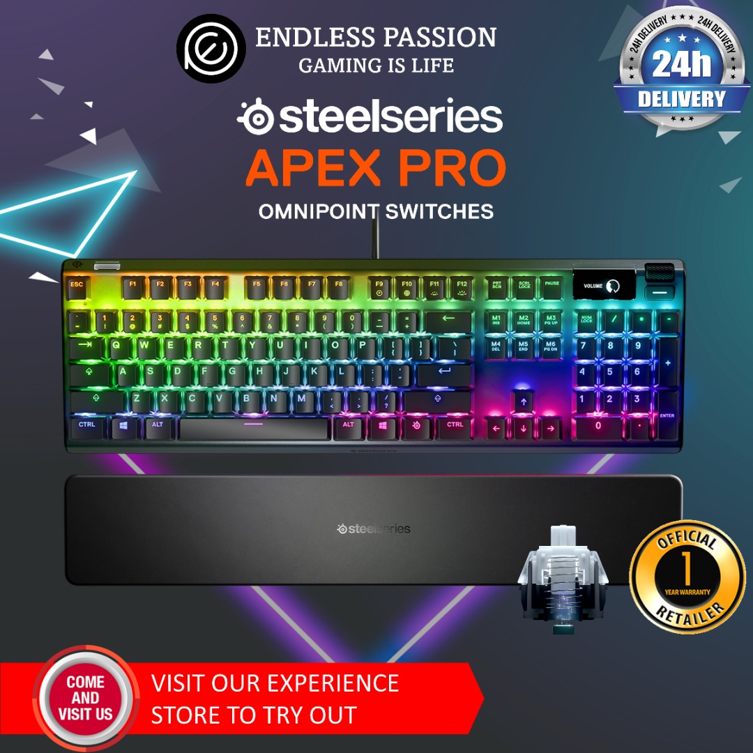 Steelseries Apex Pro RGB Wired Mechanical Gaming Keyboard, Computers ...