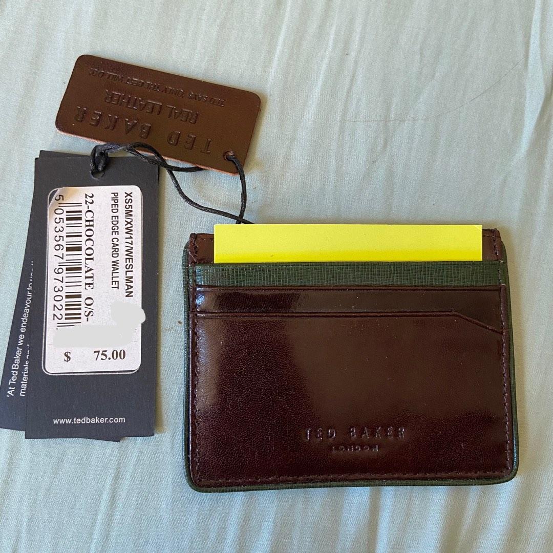 Ted baker card holder leather Green high line, 男裝, 手錶及配件, 銀包、卡片套 ...