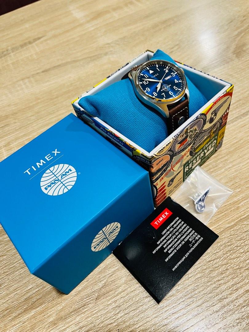 Timex X Pan Am Day-Date Pilot Watch, Luxury, Watches on Carousell