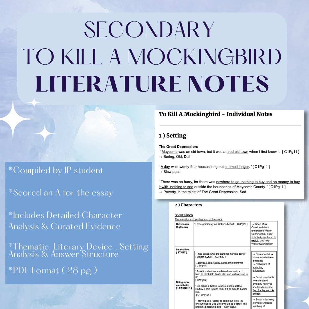 To Kill a Mockingbird Literature Notes, Hobbies & Toys, Books ...