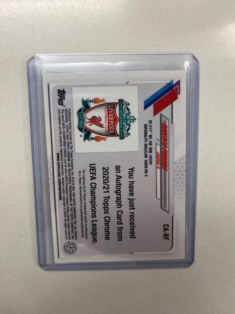 Topps Chrome UEFA Champions League Roberto Firmino Gold Bubbles ...