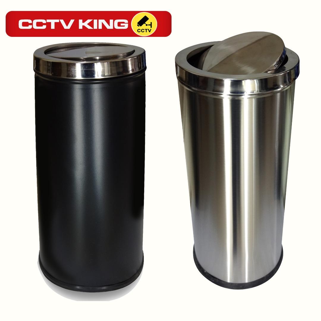 Stainless Trash Bin Rolling lid, garbage bin, waste bin, Furniture ...