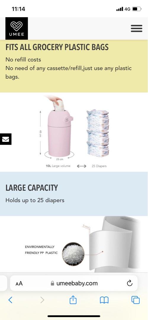 Umee diaper pail, Babies & Kids, Bathing & Changing, Diapers & Baby ...