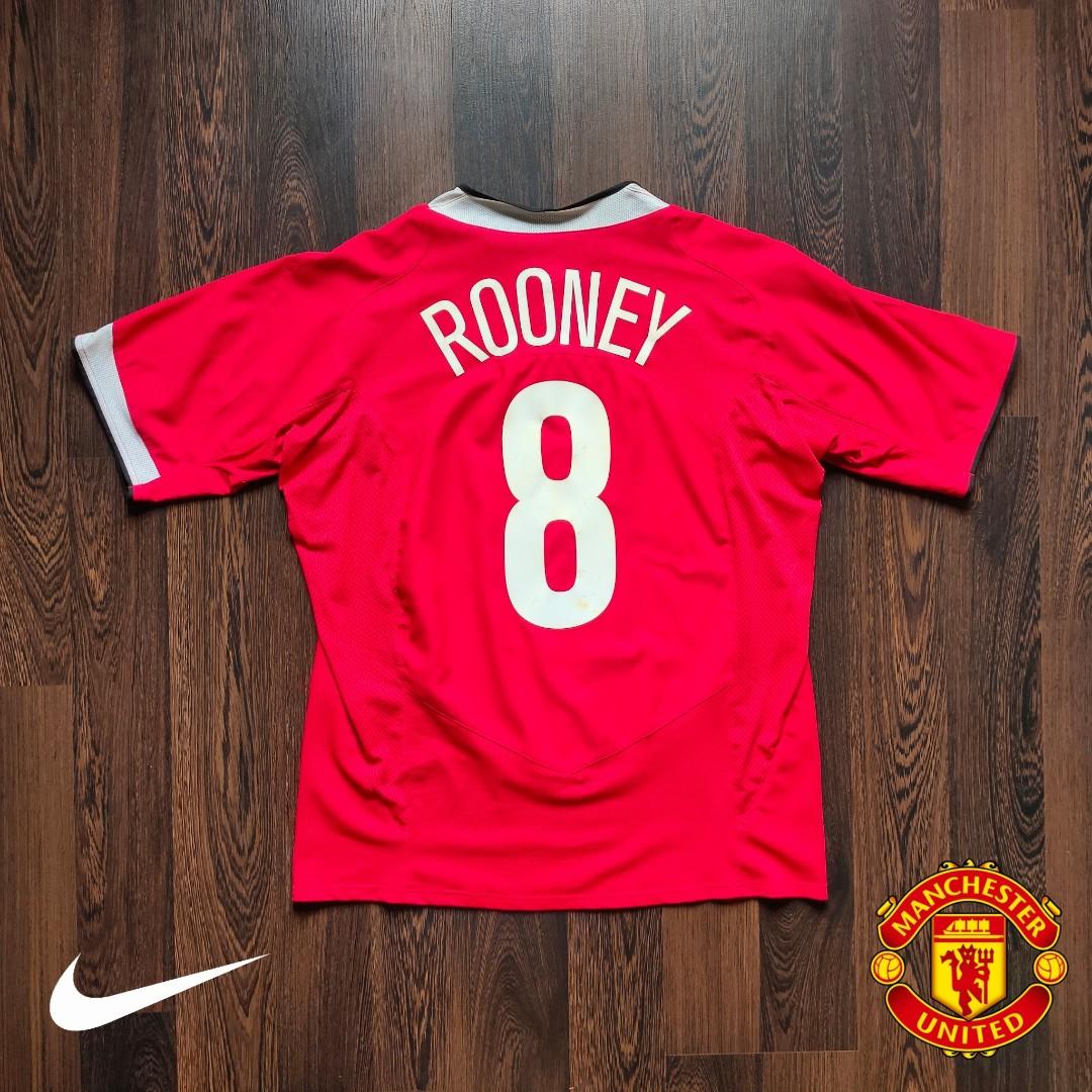 VINTAGE NIKE MANCHESTER UNITED F.C 04/06 FOOTBALL KIT | #8 Wayne Rooney Jersey, Men's Fashion ...
