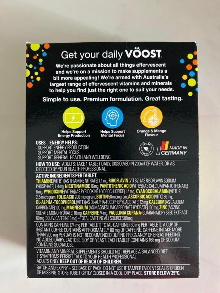 VOOST energy multivitamin, Health & Nutrition, Health Supplements ...