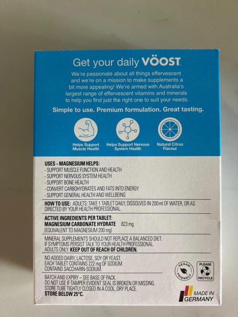 VOOST Magnesium, Health & Nutrition, Health Supplements, Vitamins ...