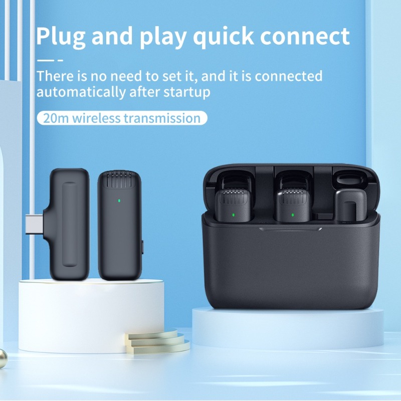 Wireless Lapel Microphone Lavalier Mic Noise Reduction Live Interview ...