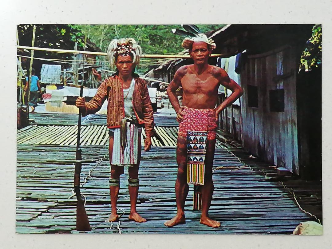 1960s Sea Dayak (Iban) tribe, Sarawak, Malaya Postcard (Rare Vintage ...