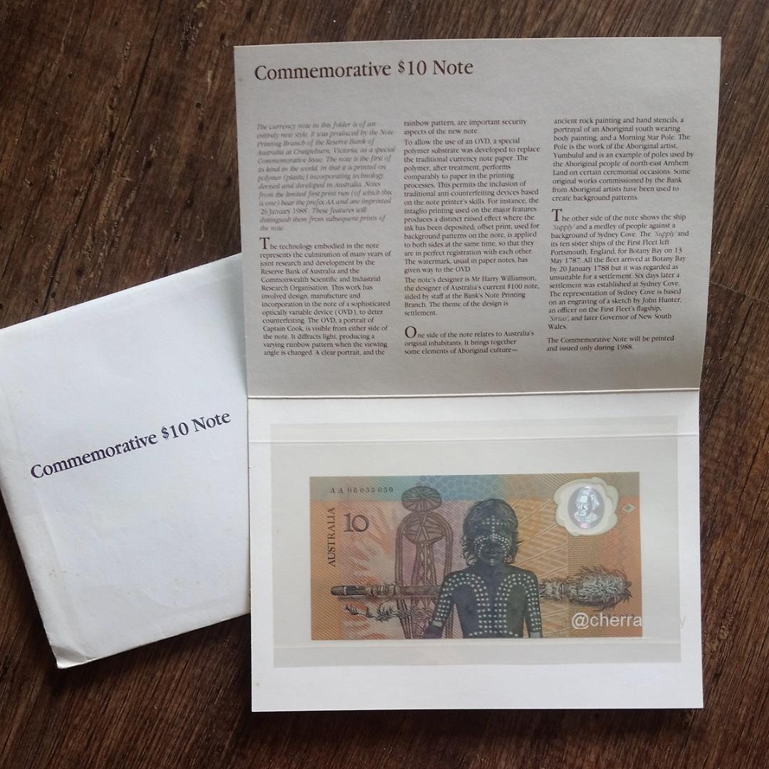 1988 First Polymer Commemorative Australian $10 Note | Sealed in Folder ...