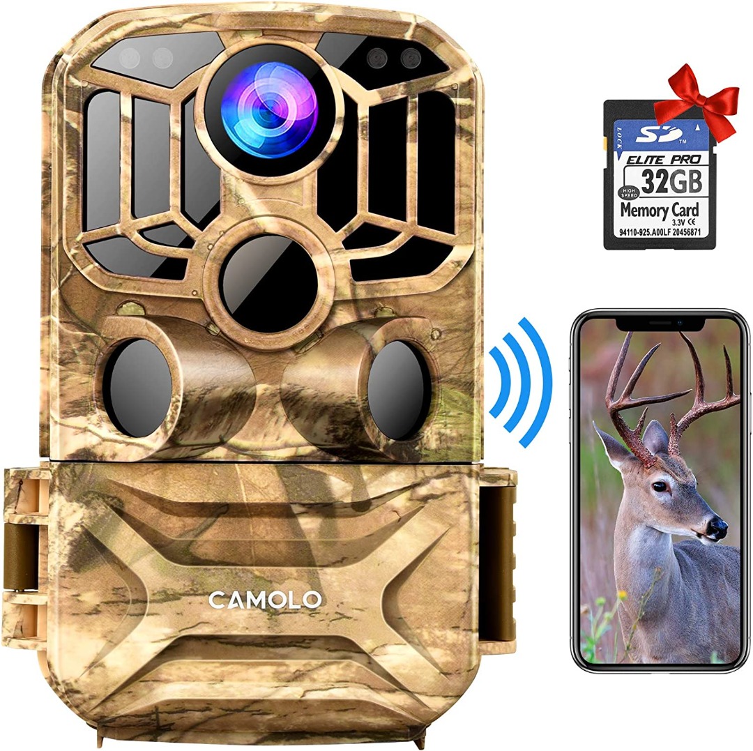 24MP 1296P WiFi Trail Camera Gift 32GB SD Card Real-time Trail Cam ...