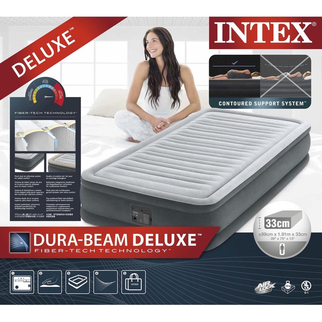 [ INTEX ] Fiber Tech Dura Beam Plus Super Single Built In Pump Air ...