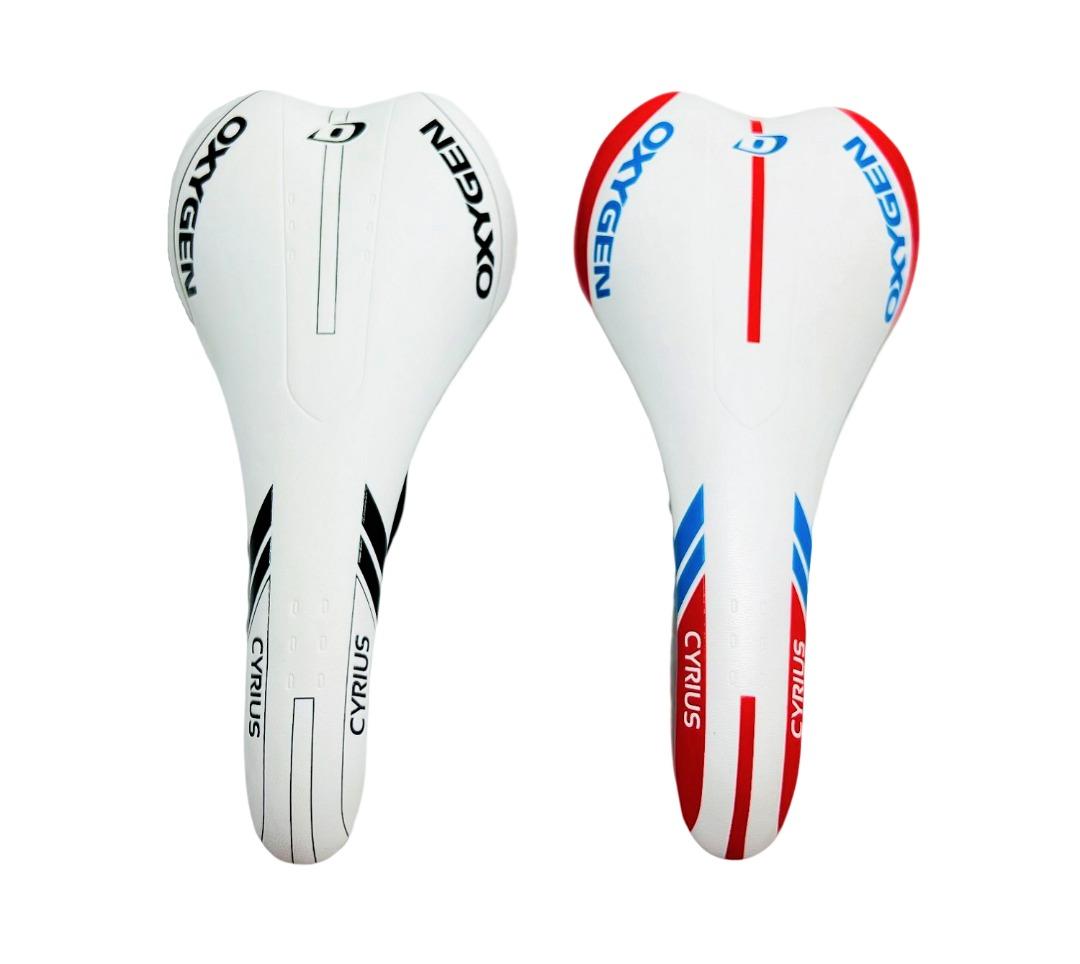 全新 Oxygen Cyrius 鉻鉬弓 超輕量 坐墊/座墊 - 白紅, 體育器材, 自行車及配件, 單車在旋轉拍賣