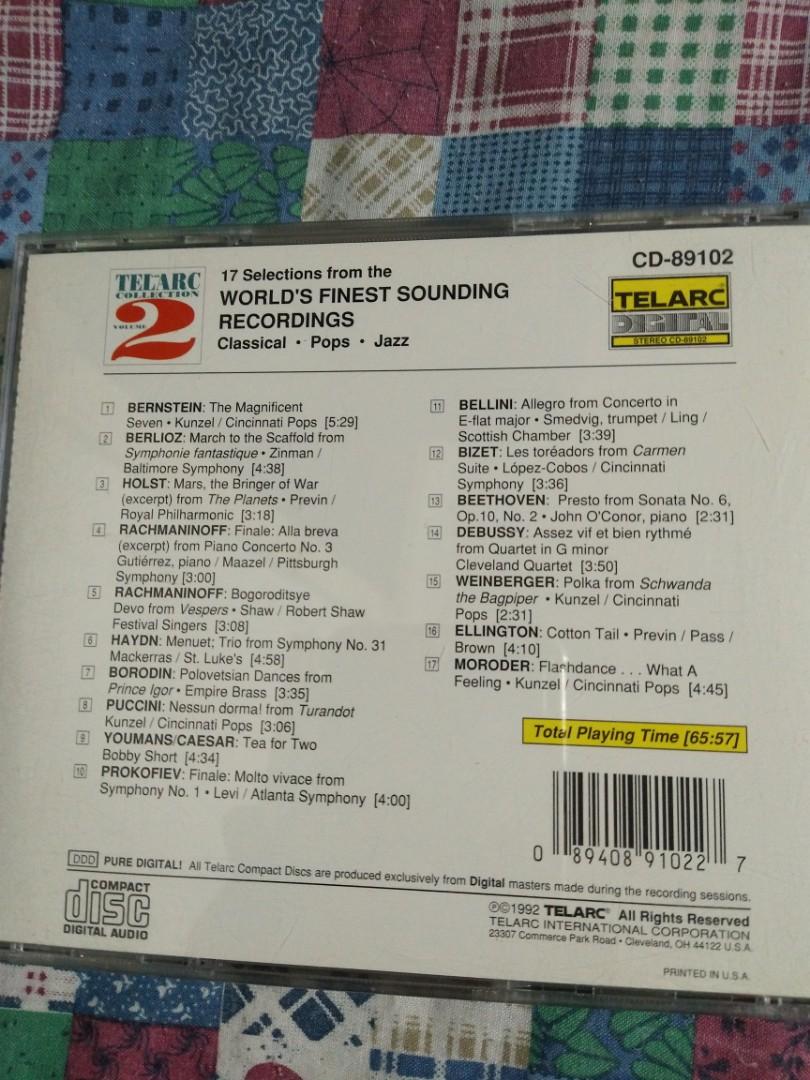 美版 THE TELARC COLLECTION VOL.2 CD 舊版 1992年 試音天碟, 興趣及遊戲, 音樂、樂器 & 配件, 音樂與 ...
