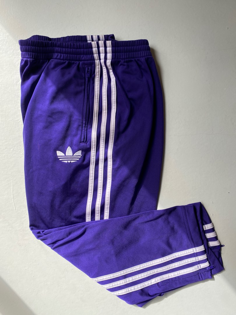 Adidas Track Pants Purple, Men's Fashion, Bottoms, Joggers on Carousell