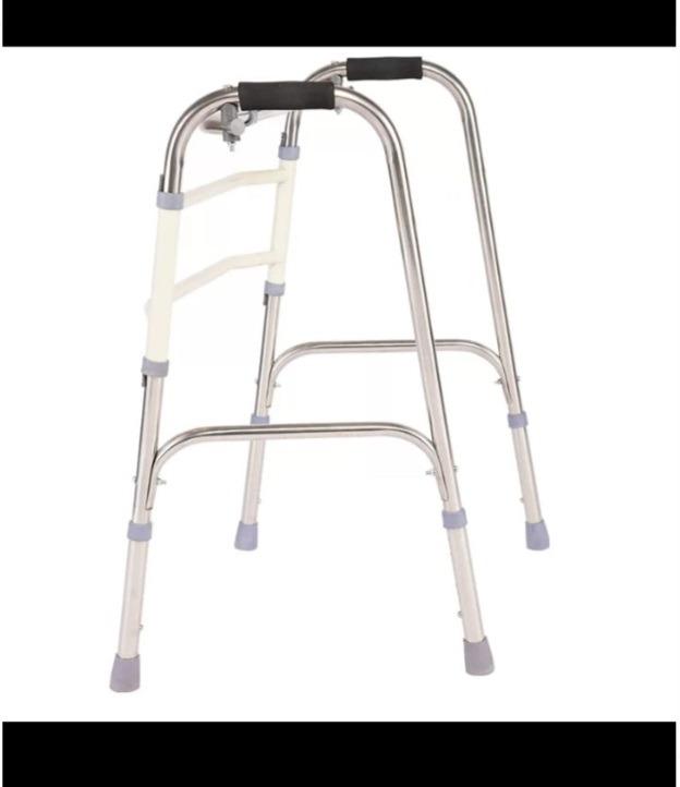 Adjustable height lightweight foldable stainless steel walking frame ...