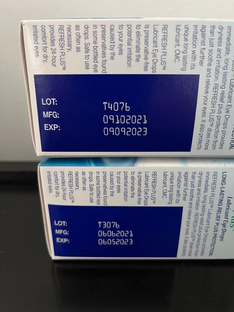 Allergan Refresh Plus Lubricant Eye Drops, Beauty & Personal Care ...