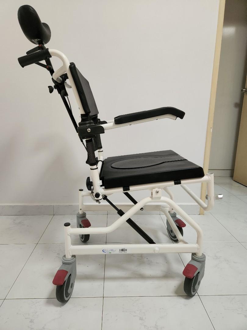 Aluminum reclining commode chair, Health & Nutrition, Assistive ...