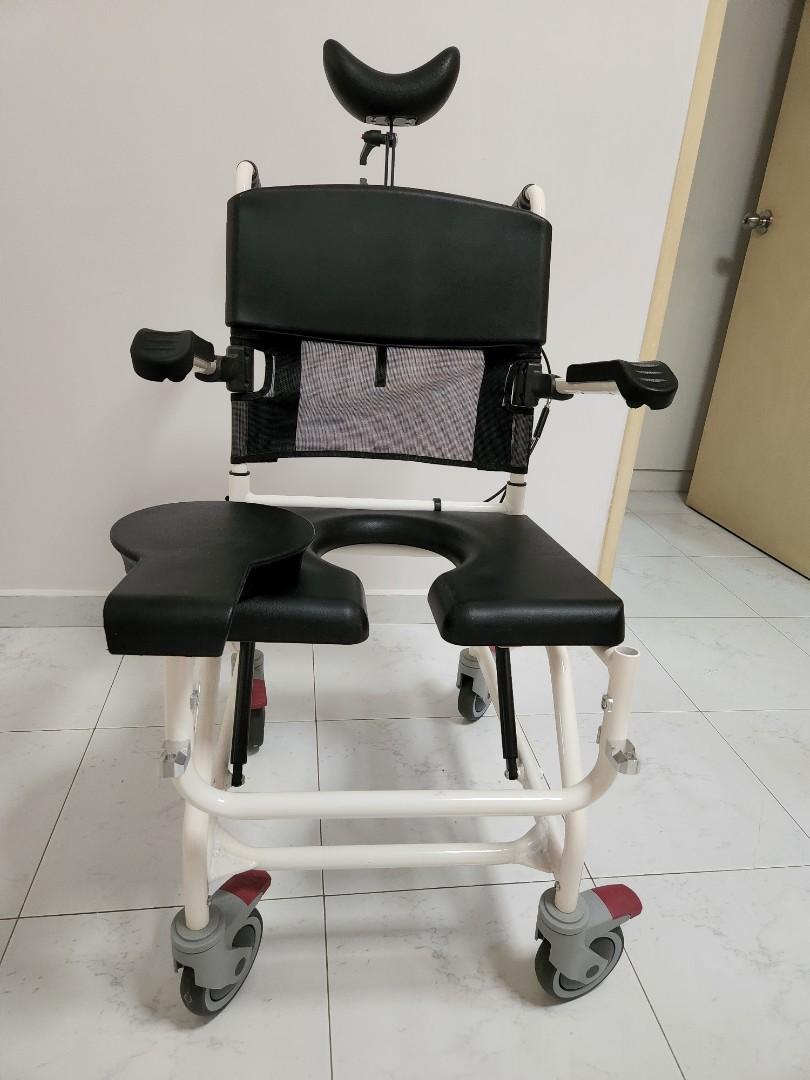 Aluminum reclining commode chair, Health & Nutrition, Assistive ...