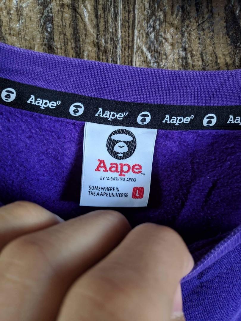 Aape Purple Crew Neck (Ape and Planet Earth), Men's Fashion, Coats ...