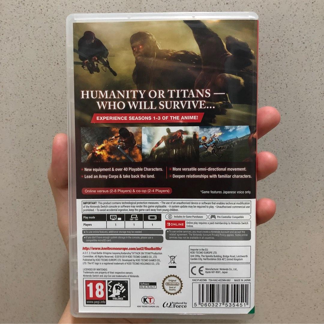 Attack On Titan 2 Final Battle Nintendo Switch Game AOT Shingeki No ...