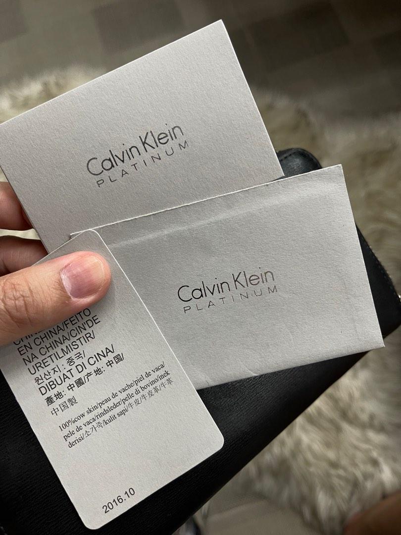 AUTHENTIC CK PLATINUM LEATHER ZIPPER WALLET, Women's Fashion, Bags ...