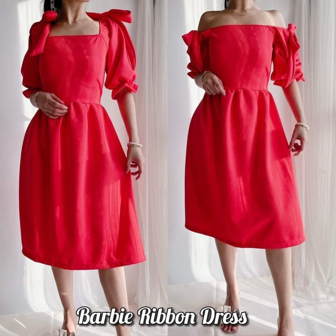 Barbie Ribbon Dress, Women's Fashion, Dresses & Sets, Dresses on Carousell