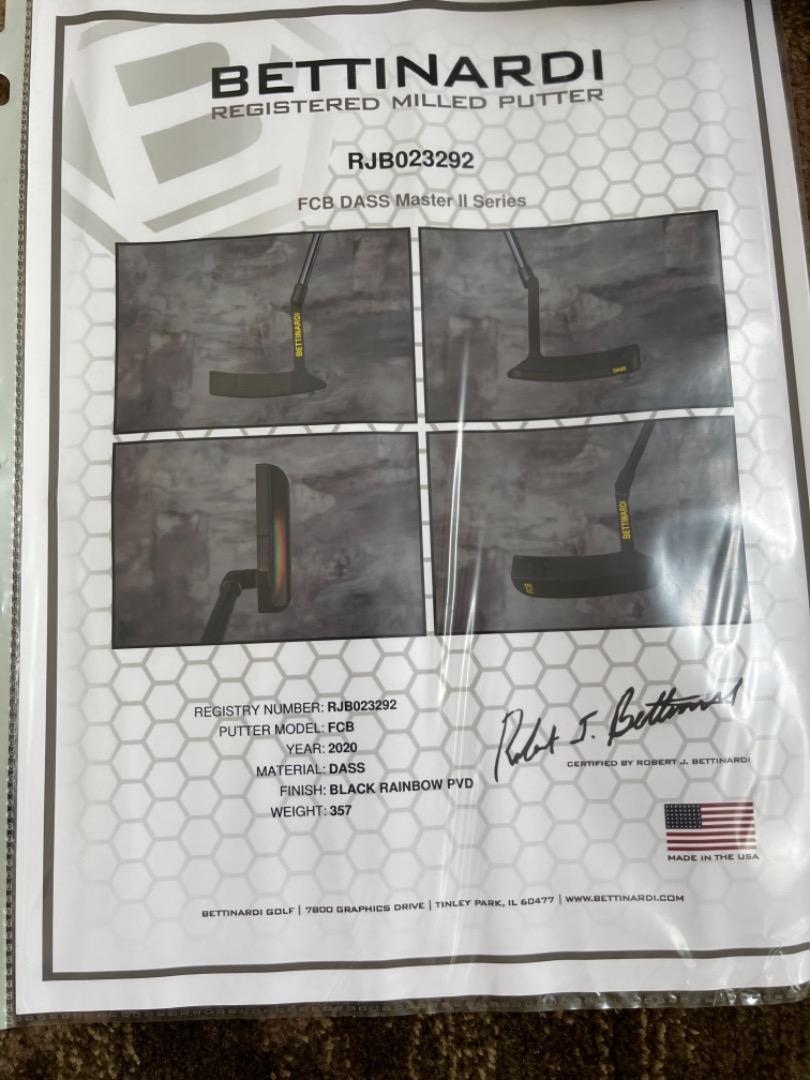 Bettinardi Prototype limited edition putter with prototype Putter shaft ...