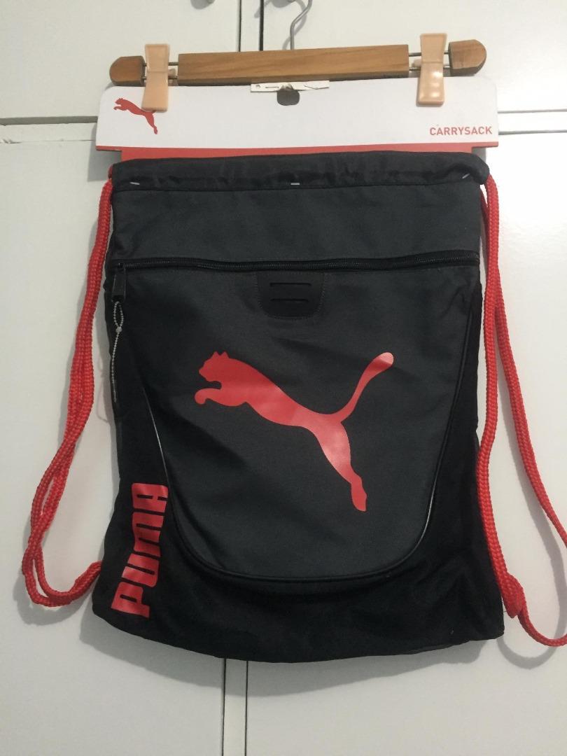Brand New PUMA Contender Carrysack Drawstring Bag - Black Red, Men's ...