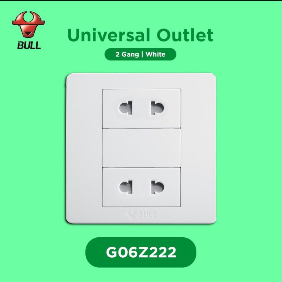 BULL 2 Gang 2-Pin Socket G06Z222, TV & Home Appliances, Electrical, Adaptors & Sockets on Carousell