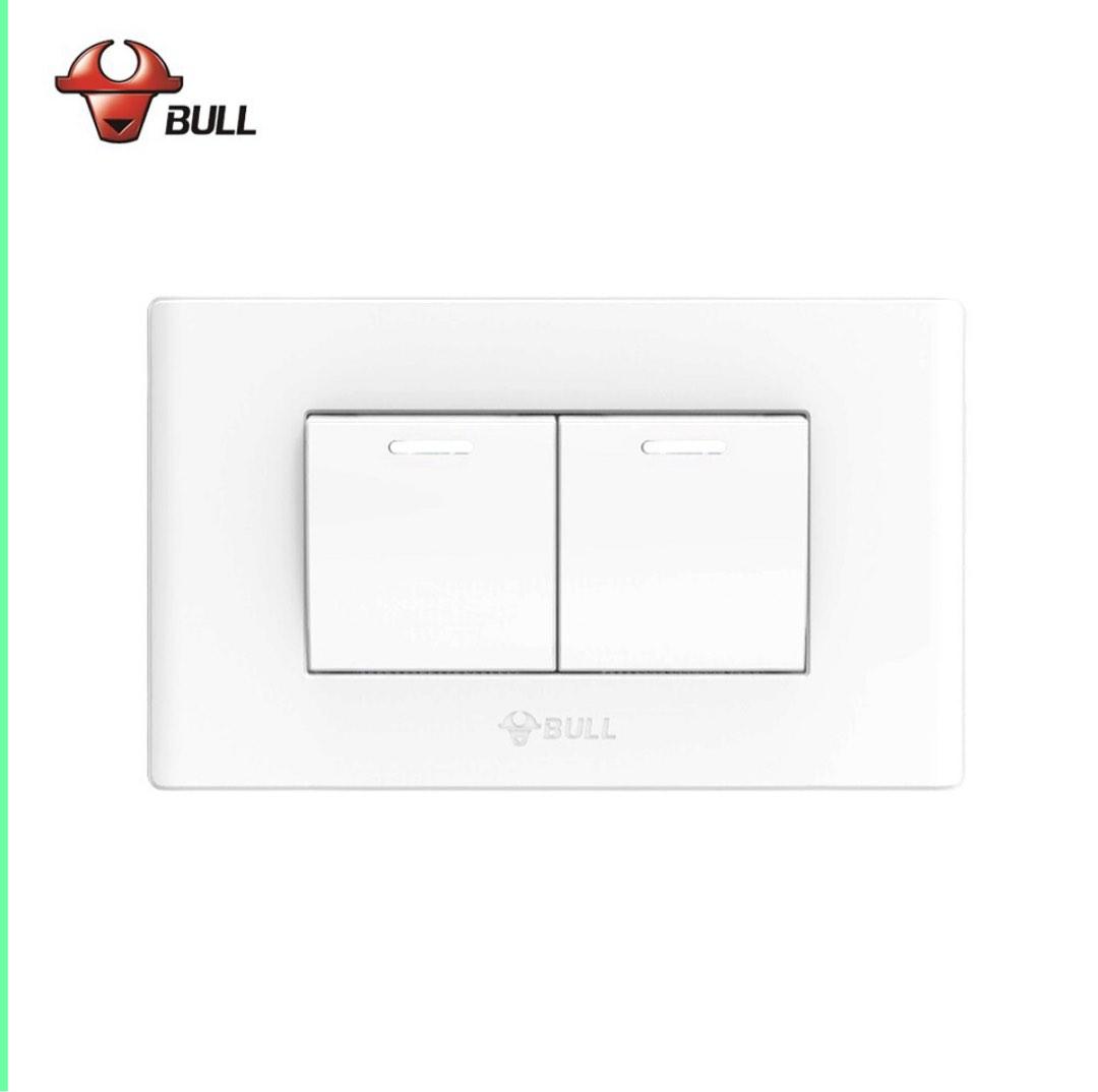 BULL 2 Gang 3 Way Wall Switch G04K212Y White and Dark Grey, Furniture ...