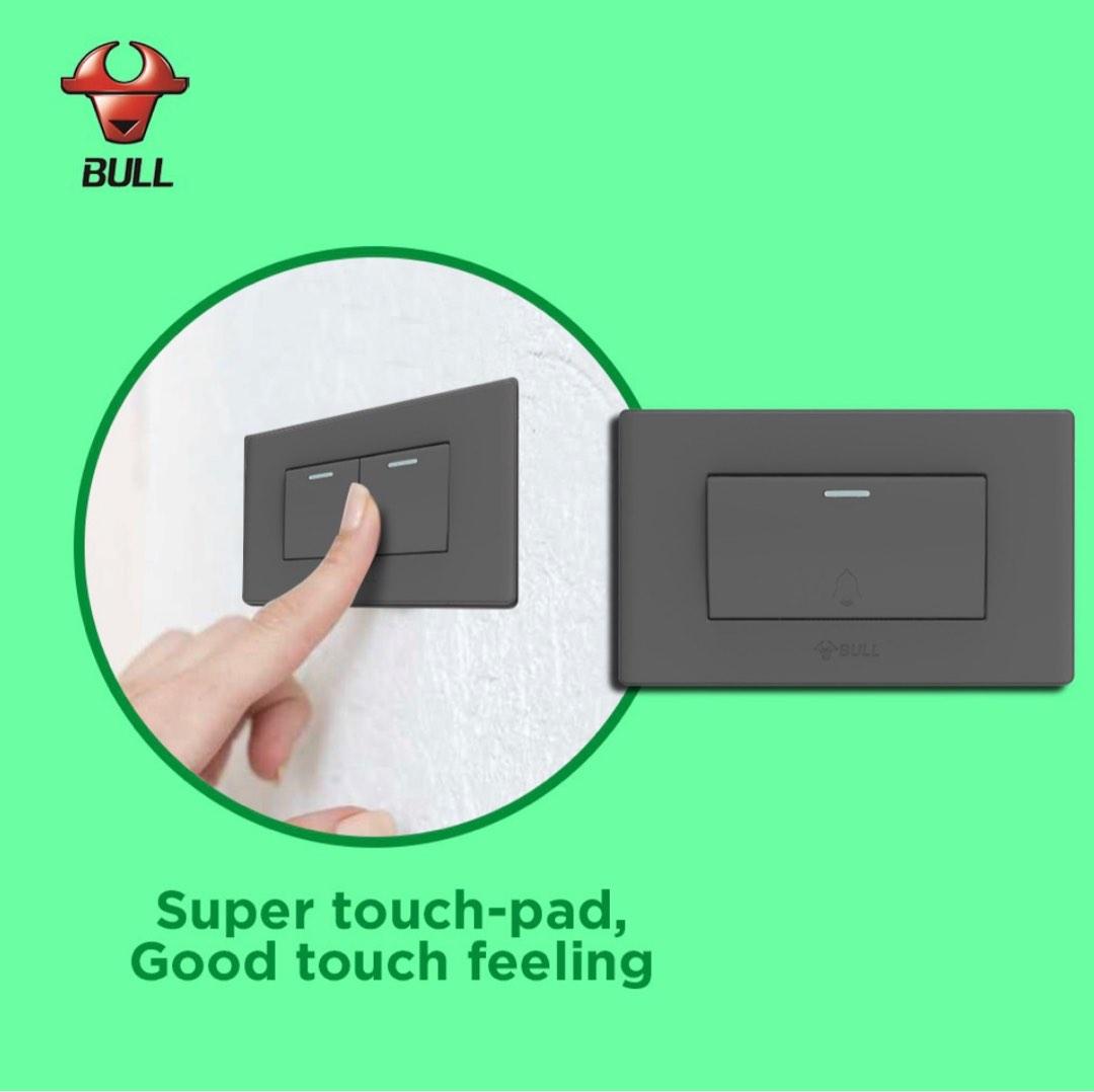 BULL 2 Gang 3 Way Wall Switch G04K212Y White and Dark Grey, Furniture ...