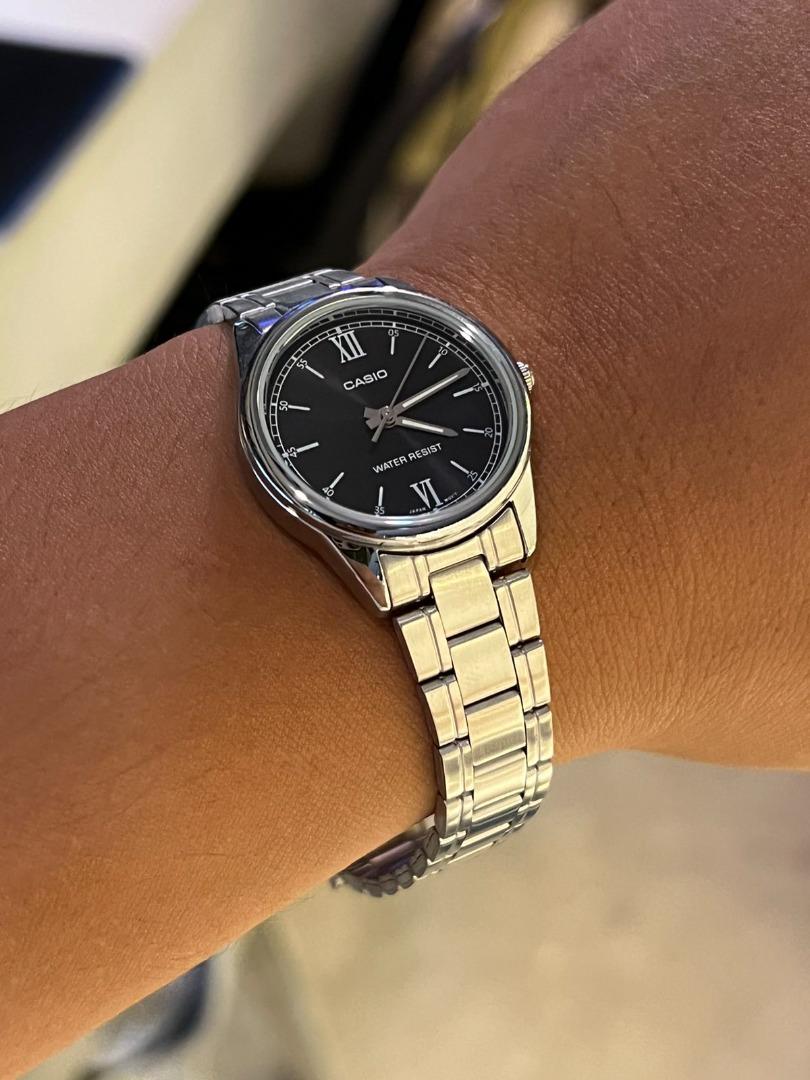 CASIO Analog Stainless Steel Ladies Watch LTP-V005D-1B2, Luxury ...