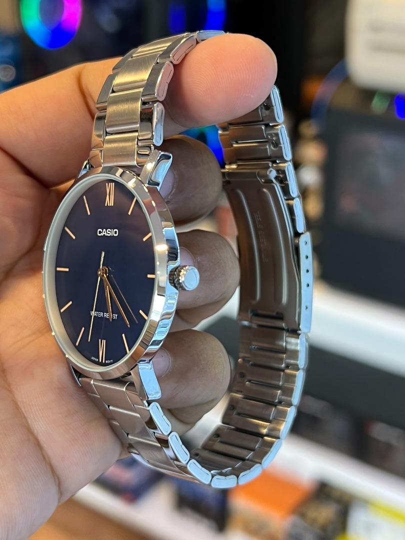 CASIO Analog Stainless Steel Men's Watch MTP-VT01D-2B, Men's Fashion ...