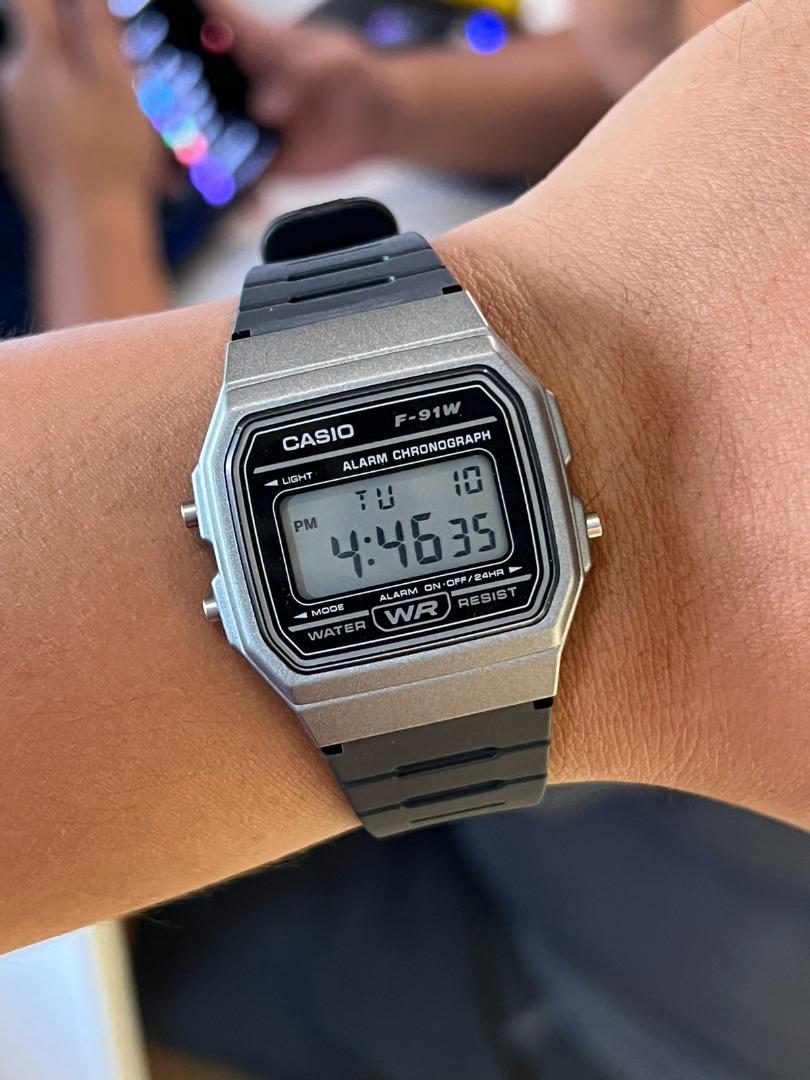 CASIO Digital Resin Unisex Watch F-91WM-1B, Luxury, Watches on Carousell