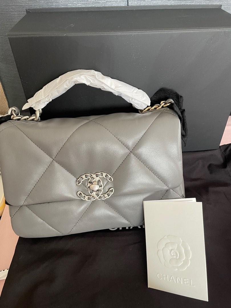 Chanel C19 in grey (small size), Luxury, Bags & Wallets on Carousell