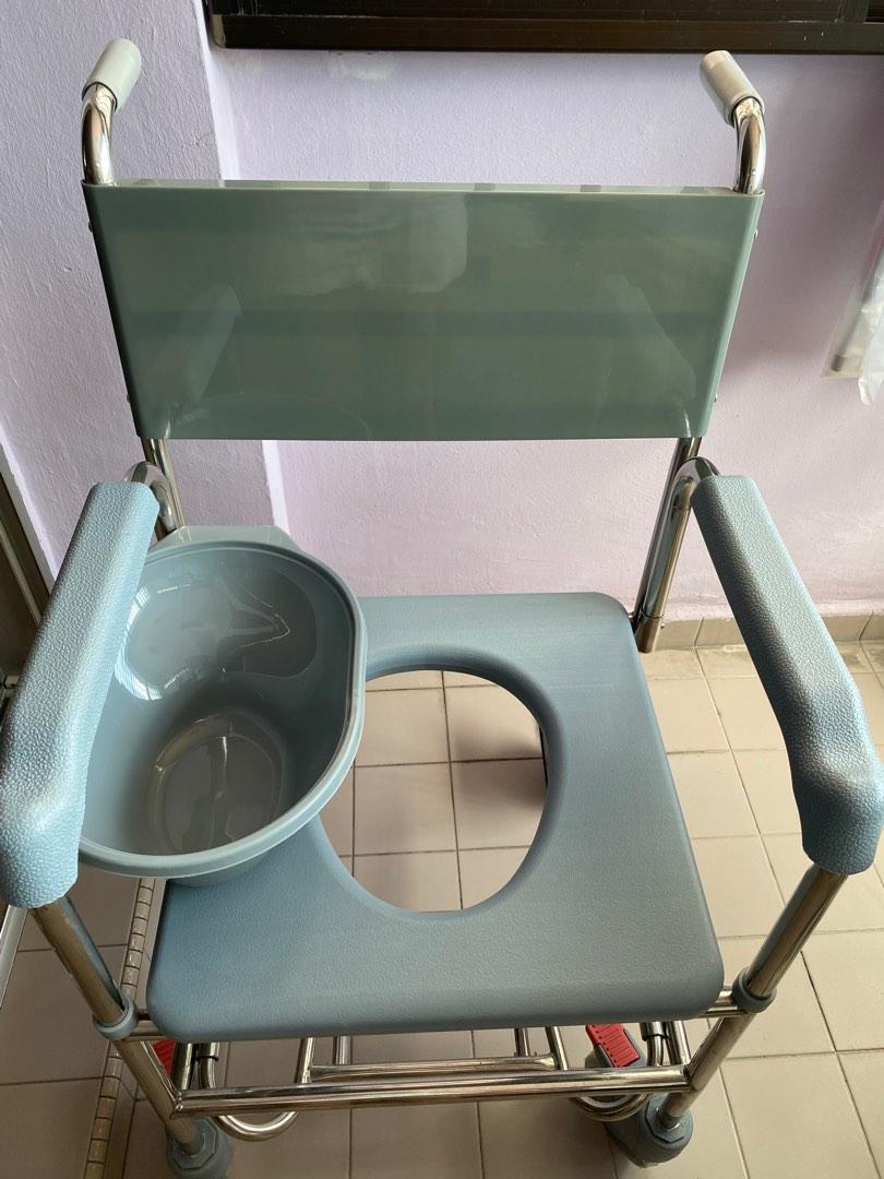Commode Chair with wheels, Health & Nutrition, Medical Supplies & Tools ...