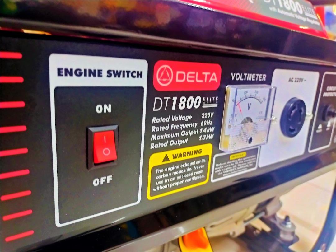 DELTA 1.5KVA Portable Gasoline Generator Set - Pure Copper (DT-1800 ...