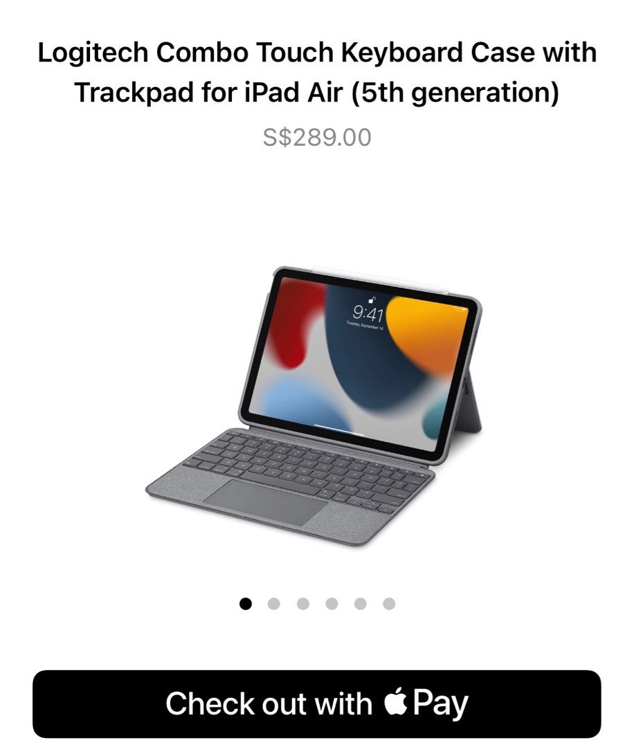 Logitech combo touch keyboard case with trackpad for iPad Air, Mobile ...