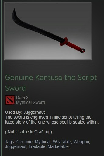 Dota 2 Juggernaut Genuine Kantusa the Script Sword, Video Gaming ...