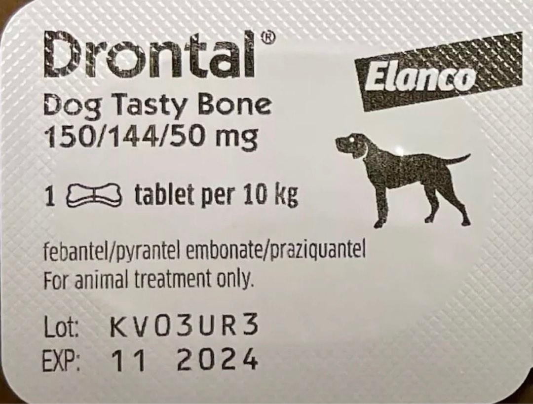 Drontal Dog Tasty Bone Tablets - for dog, Health & Nutrition, Health ...