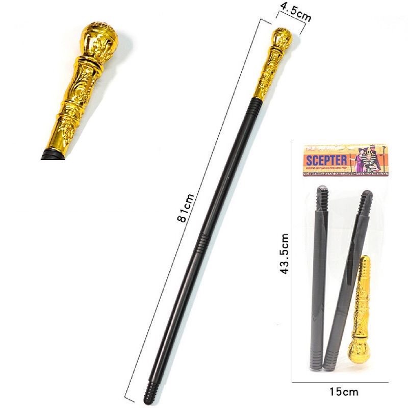 Egyptian pharaoh king scepter walking stick royal fancy dress wand ...