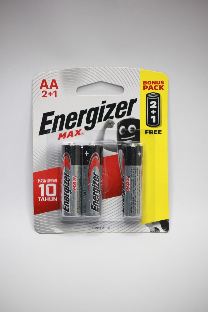 ENERGIZER MAX AA 2+1 BATTERY, 1.5V AA LR6 E91, ALKALINE BATTERIES, NON-RECHARGEABLE, Computers ...
