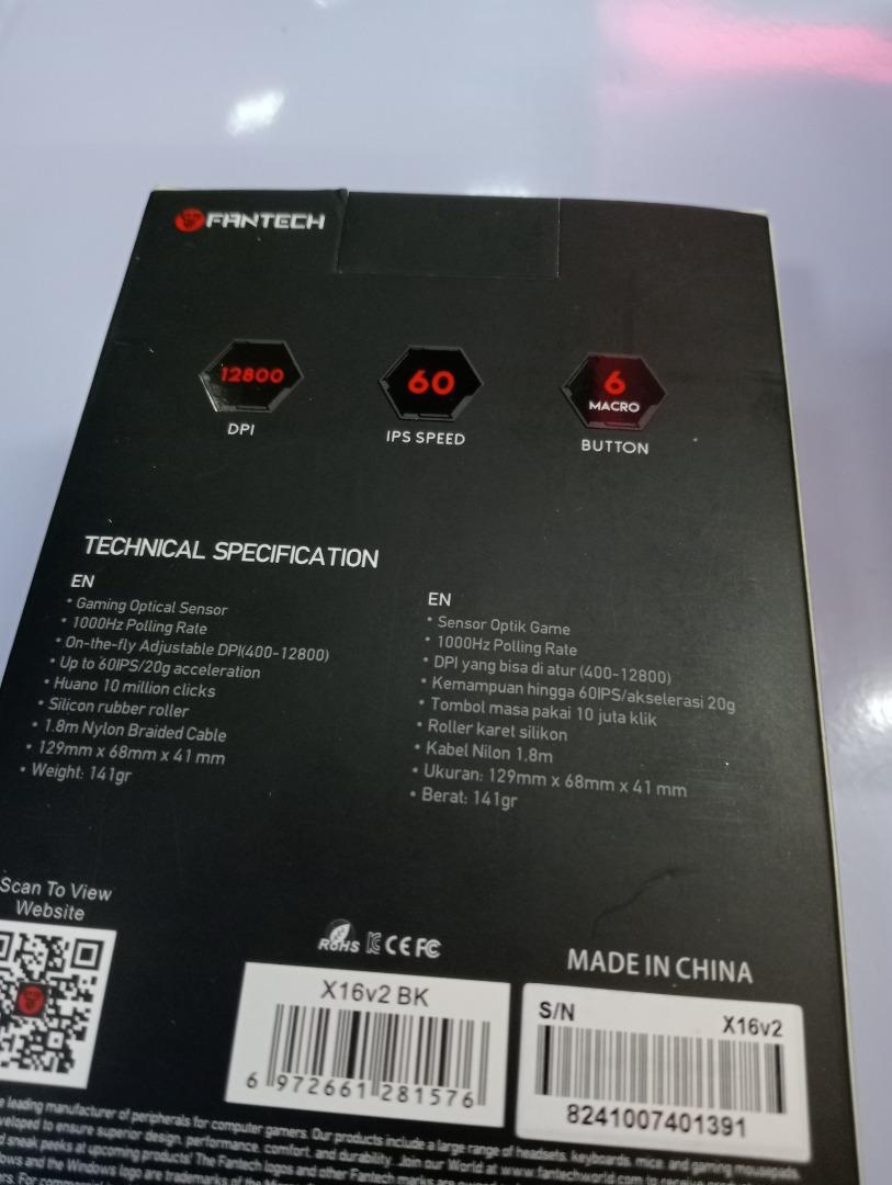 Fantech Thor II X16 V2 MACRO RGB GAMING MOUSE, Computers & Tech, Parts ...