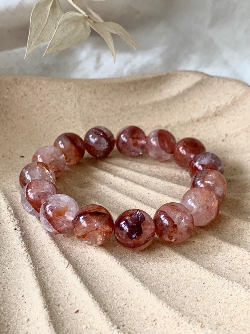 Fire Quartz (Hematoid Quartz) Full Crystal Bracelet, Women's Fashion ...
