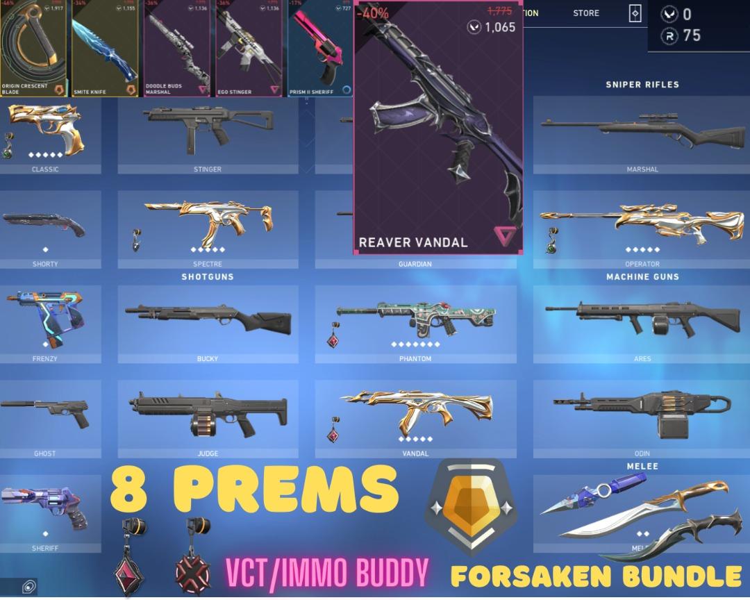 FORSAKEN BUNDLE 8 PREMIUM SKINS VALORANT ACCOUNT//CHEAP, Video Gaming ...
