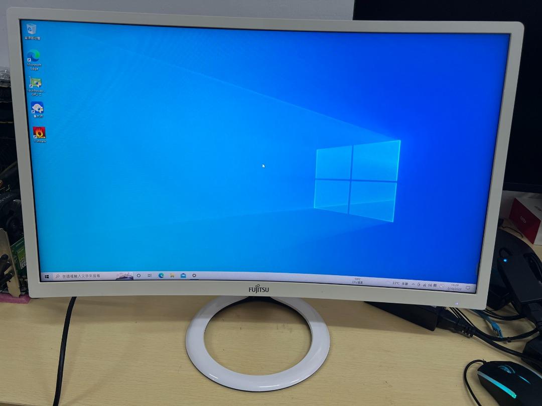 FUJITSU 24吋 顯示器 曲面 LED AV熒幕 / 窄邊框 不閃屏 低藍光 / 24‘’V24C mon monitor, 電腦＆科技 ...